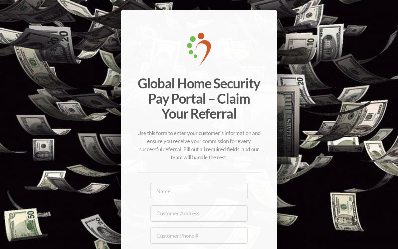Global Home Security Pay Portal- Claim your Referral